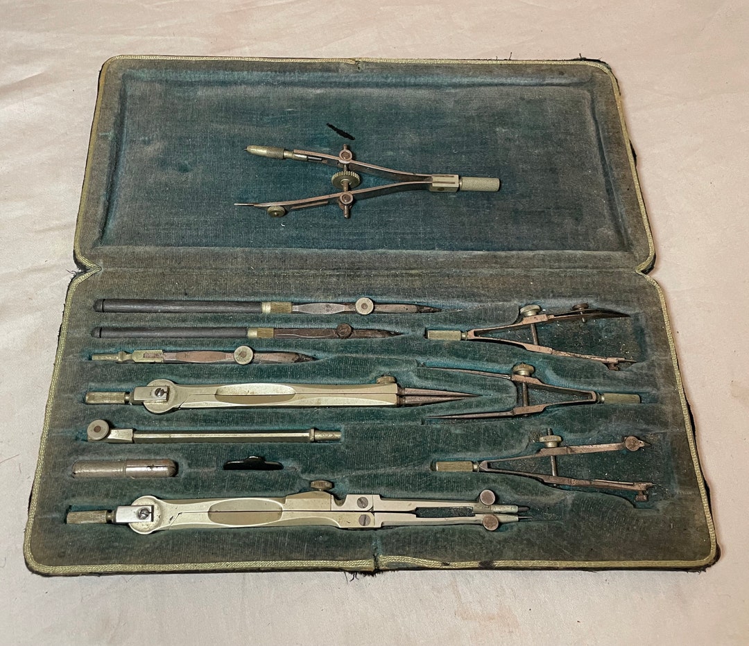 Antique 19th Century Wadsworth-howland Co. Drafting Scribe Writing Box ...