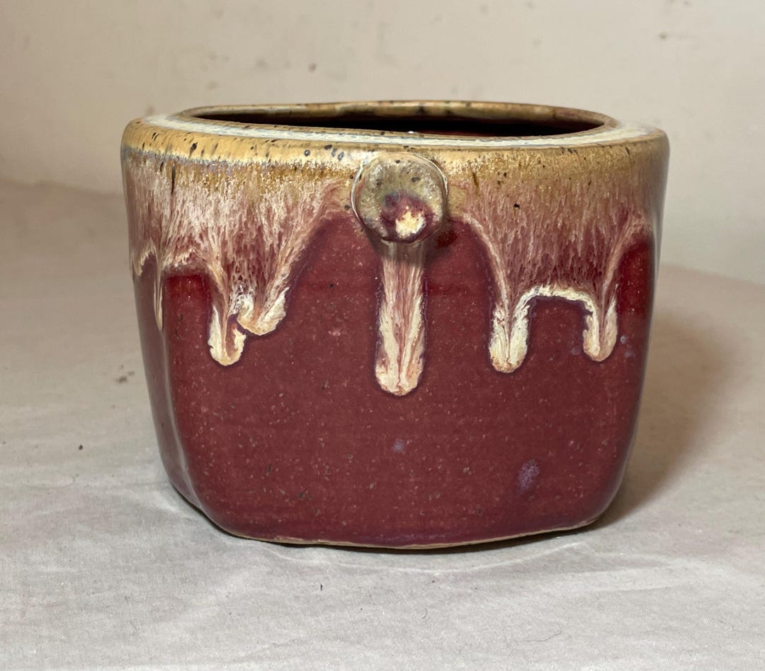 Vintage Handmade Norma Messing Red Drip Glaze Red Studio Art Pottery ...