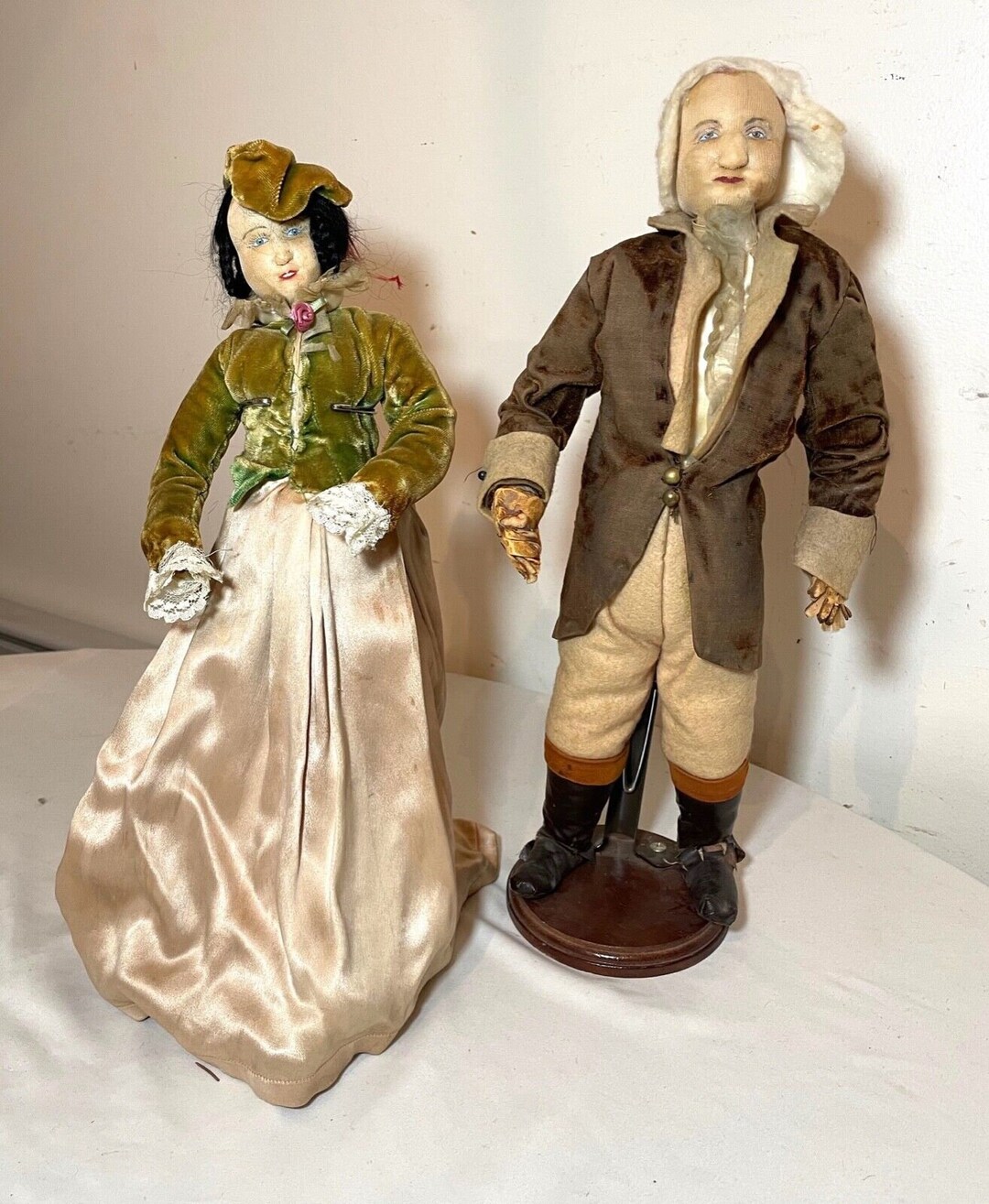 Pair of Antique 19th Century Handmade George and Martha Washington ...