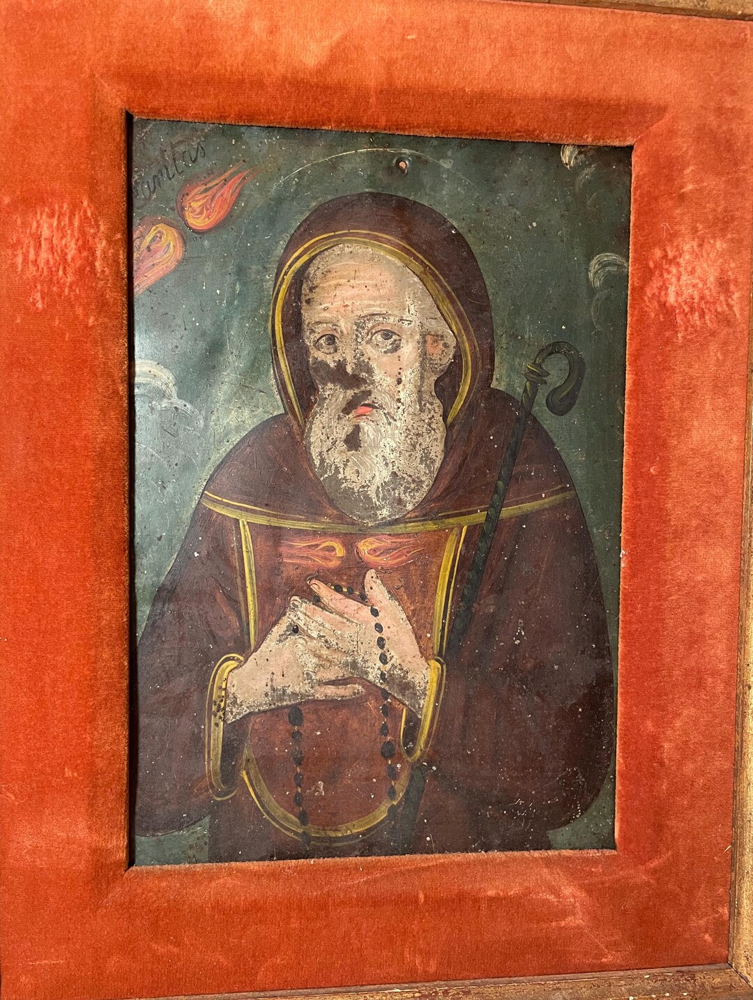 Antique 18th Century Mexican Retablo Saint Francis Icon Religious ...