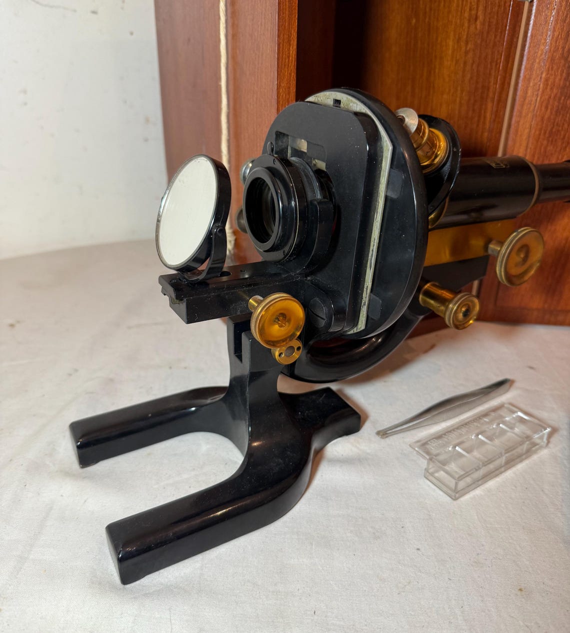 Antique Lot Brass A Spencer Buffalo Lab Microscope Scientific ...