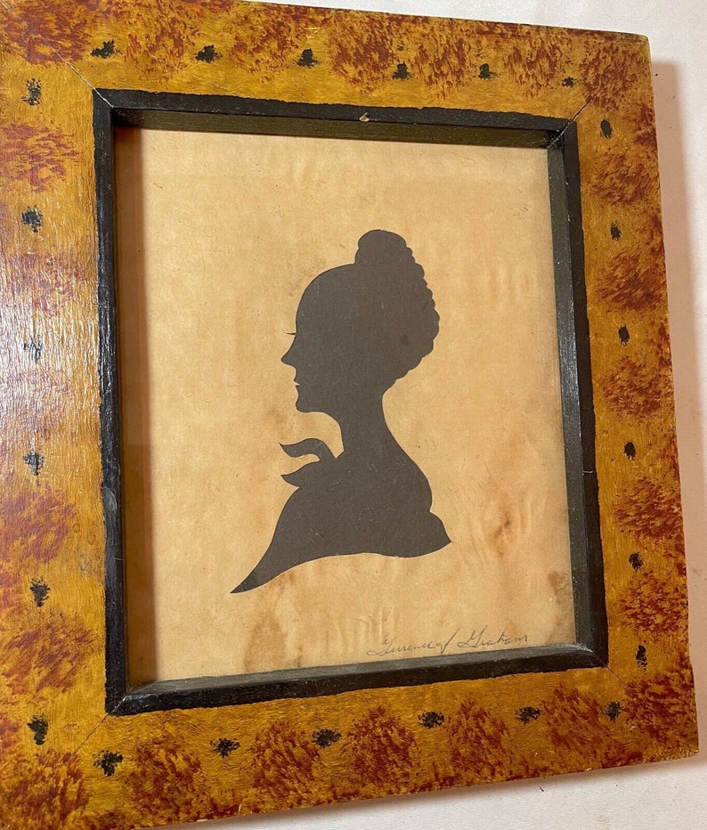 Antique 1800's Terrence Graham Cut Out Black Silhouette Portrait Mary ...