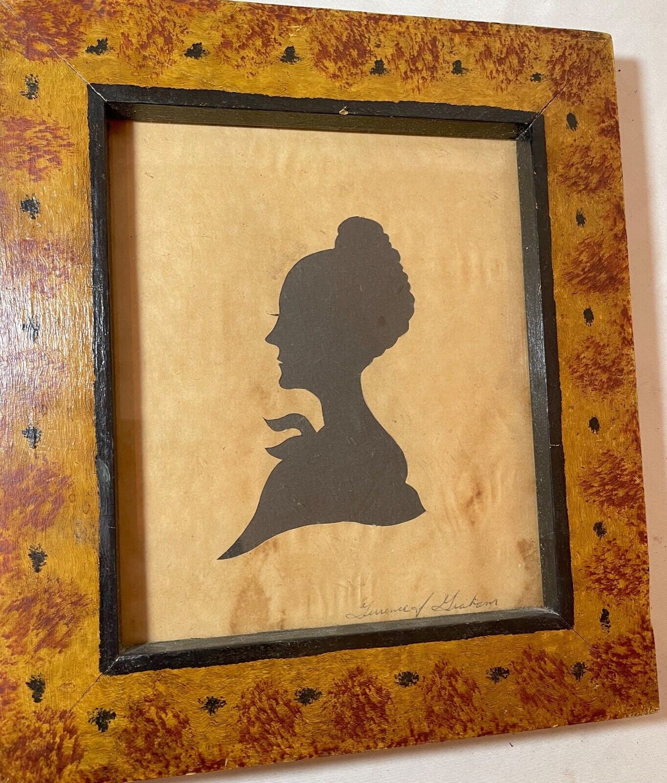 Antique 1800's Terrence Graham Cut Out Black Silhouette Portrait Mary ...