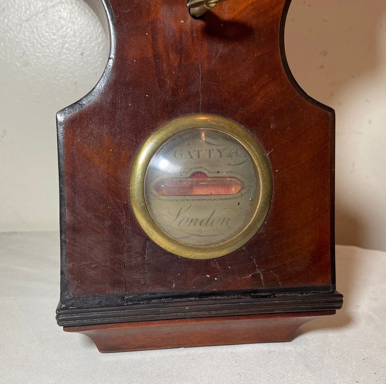 Large Antique 19th Century A. Gatty Mahogany Banjo Barometer Weather ...