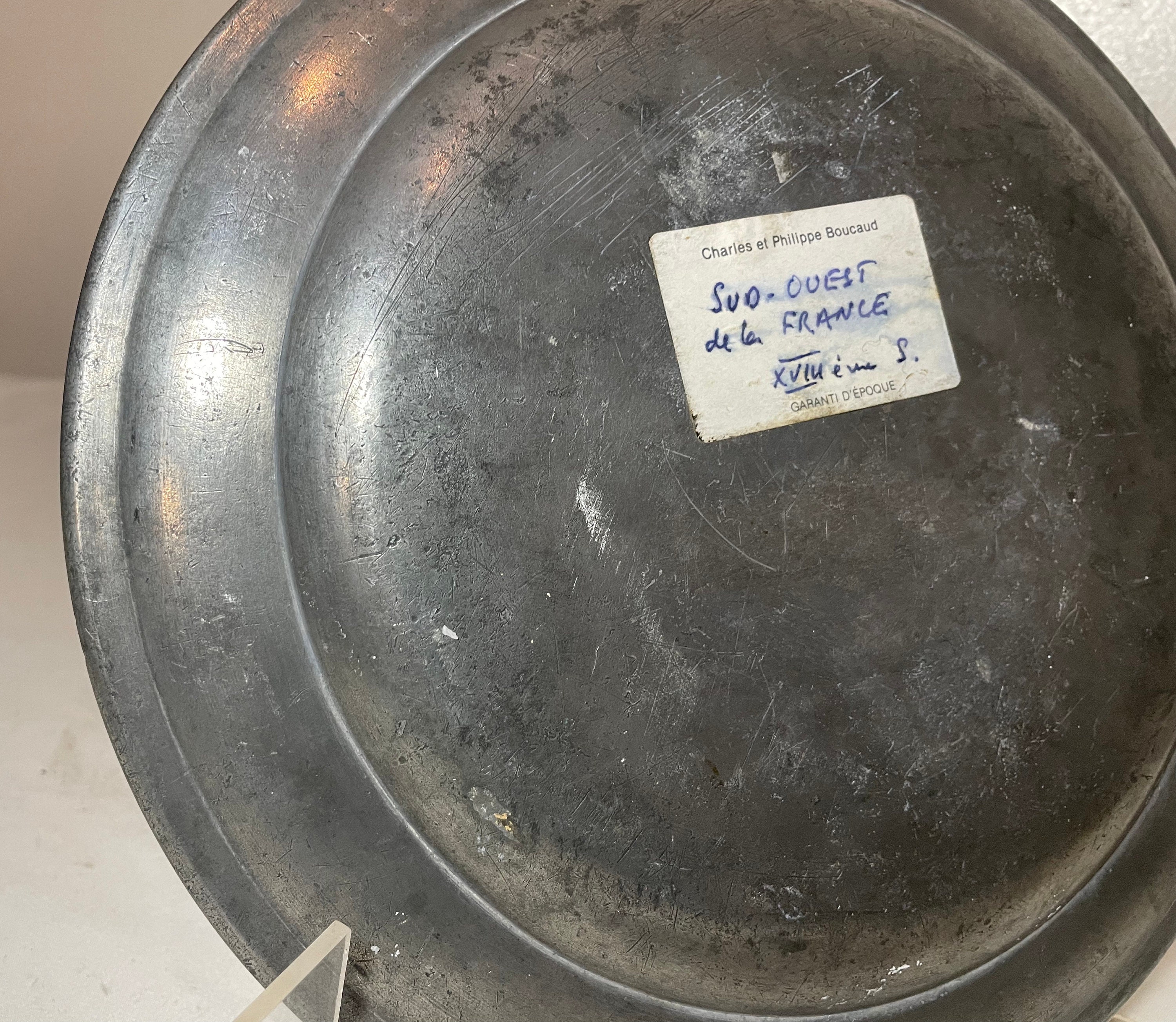 Rare Antique 18th Century European French Forged Pewter Dinner Plate ...