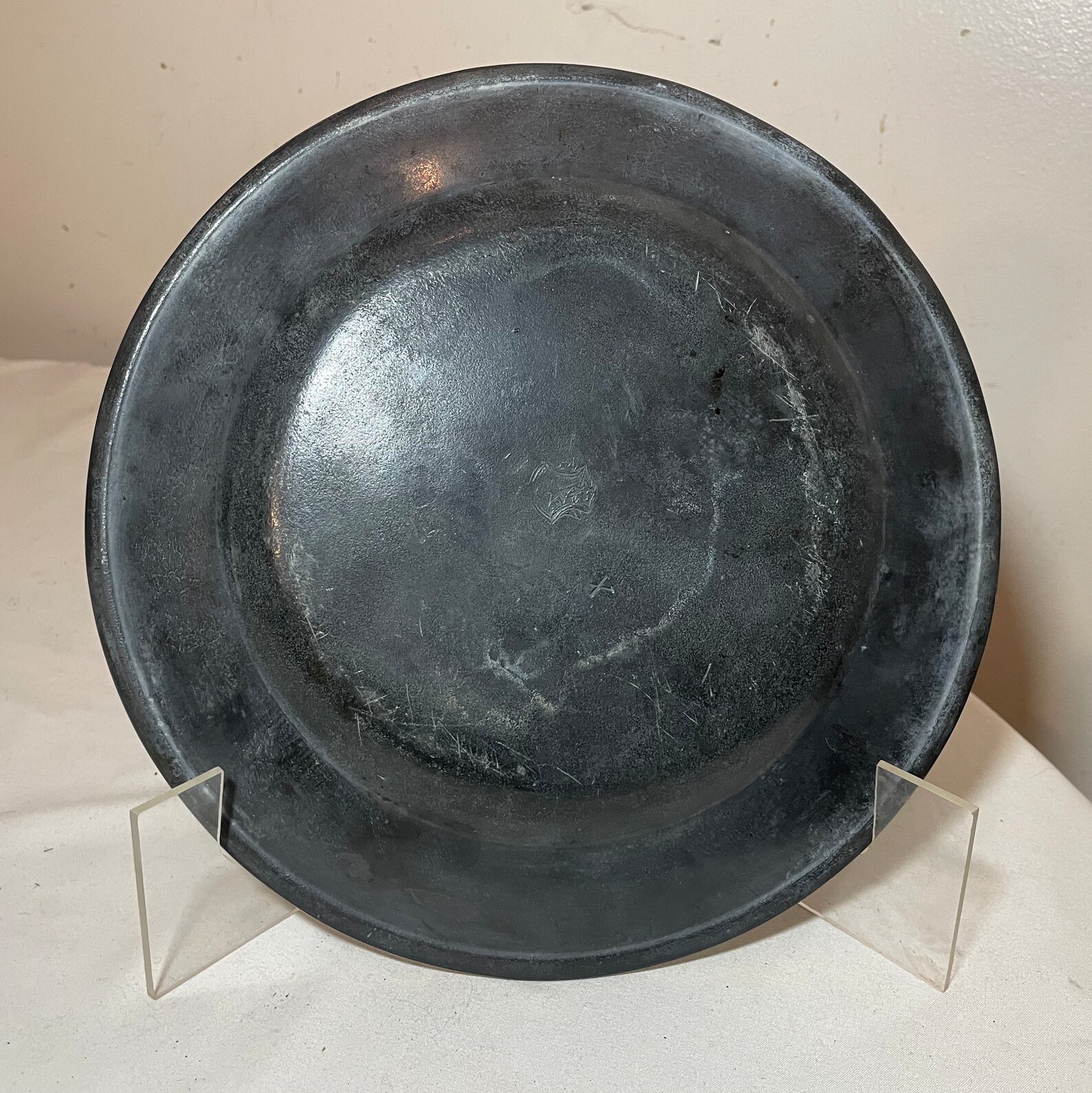 Rare Antique 18th Century European French Forged Pewter Dinner Plate ...