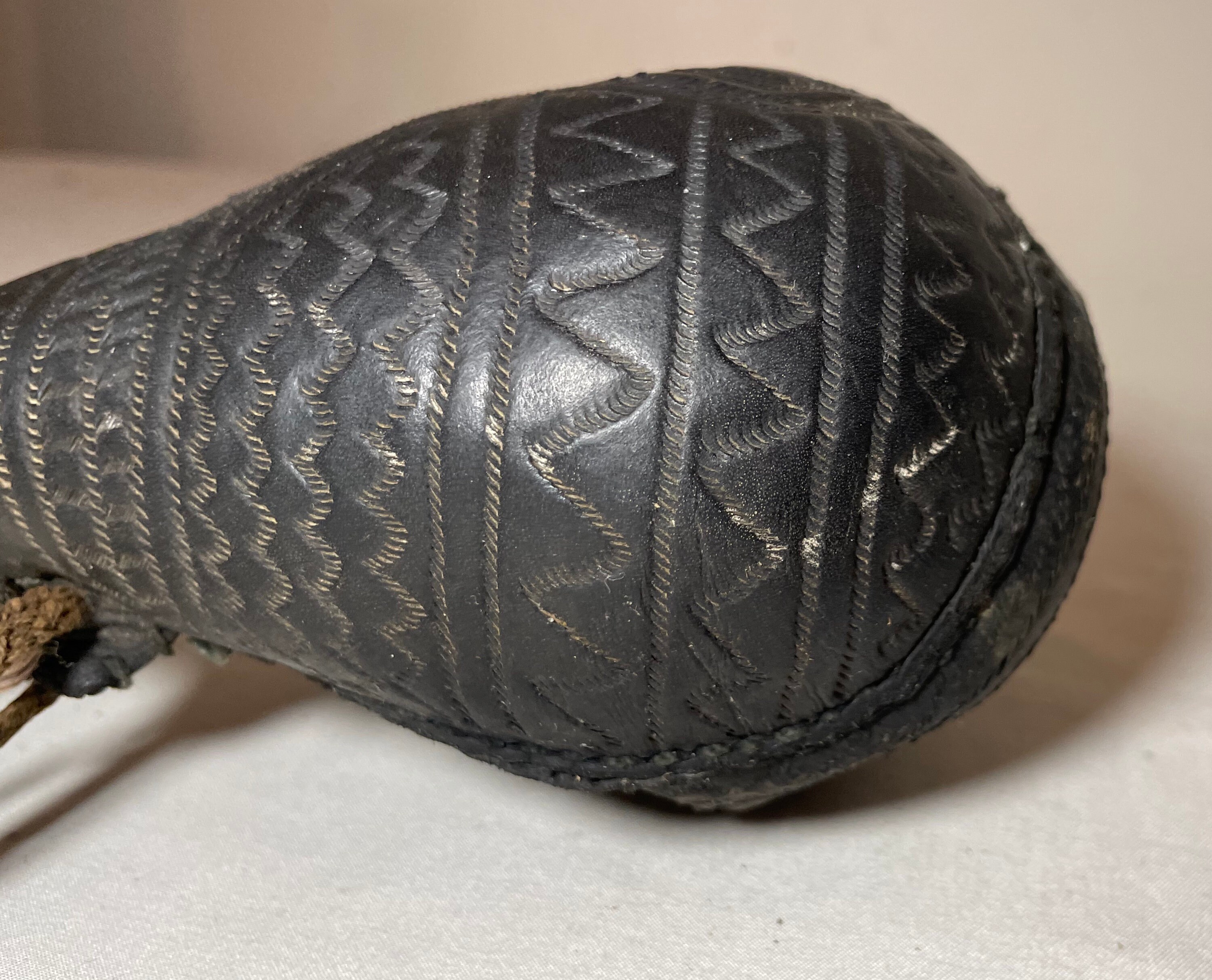 Antique 1800's Handmade Etched Leather Brass Water Shot - Etsy