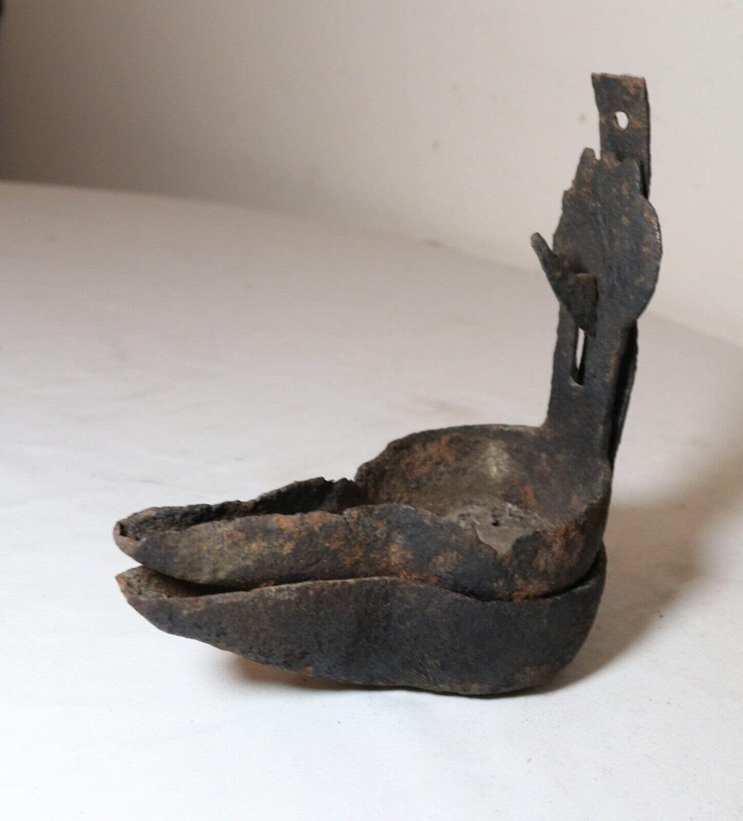 Rare Antique 18th Century Hand Wrought Iron Double Cruise Betty Oil ...