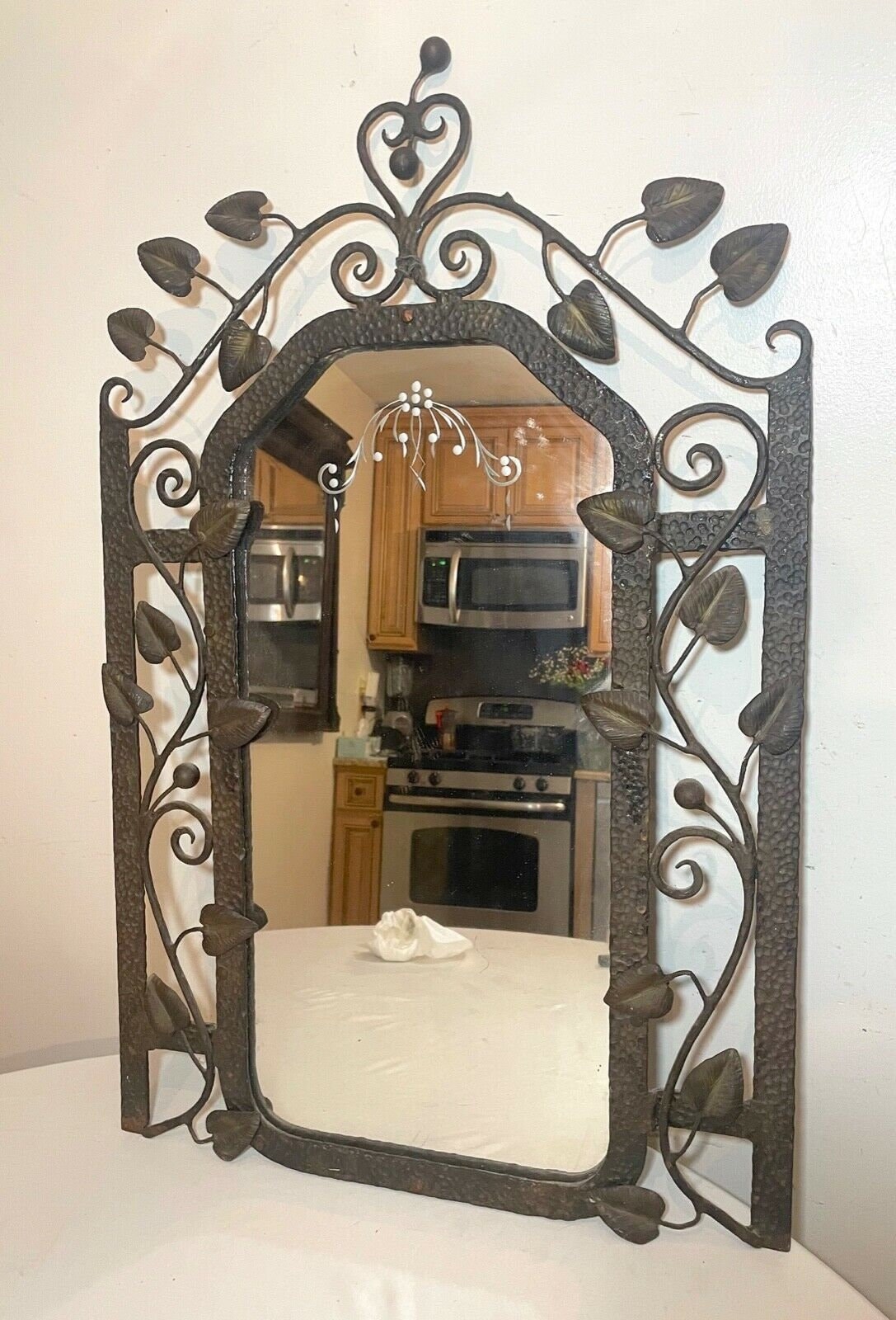 Antique Hammered Hand Wrought Iron Leaf Vine Wall Console - Etsy