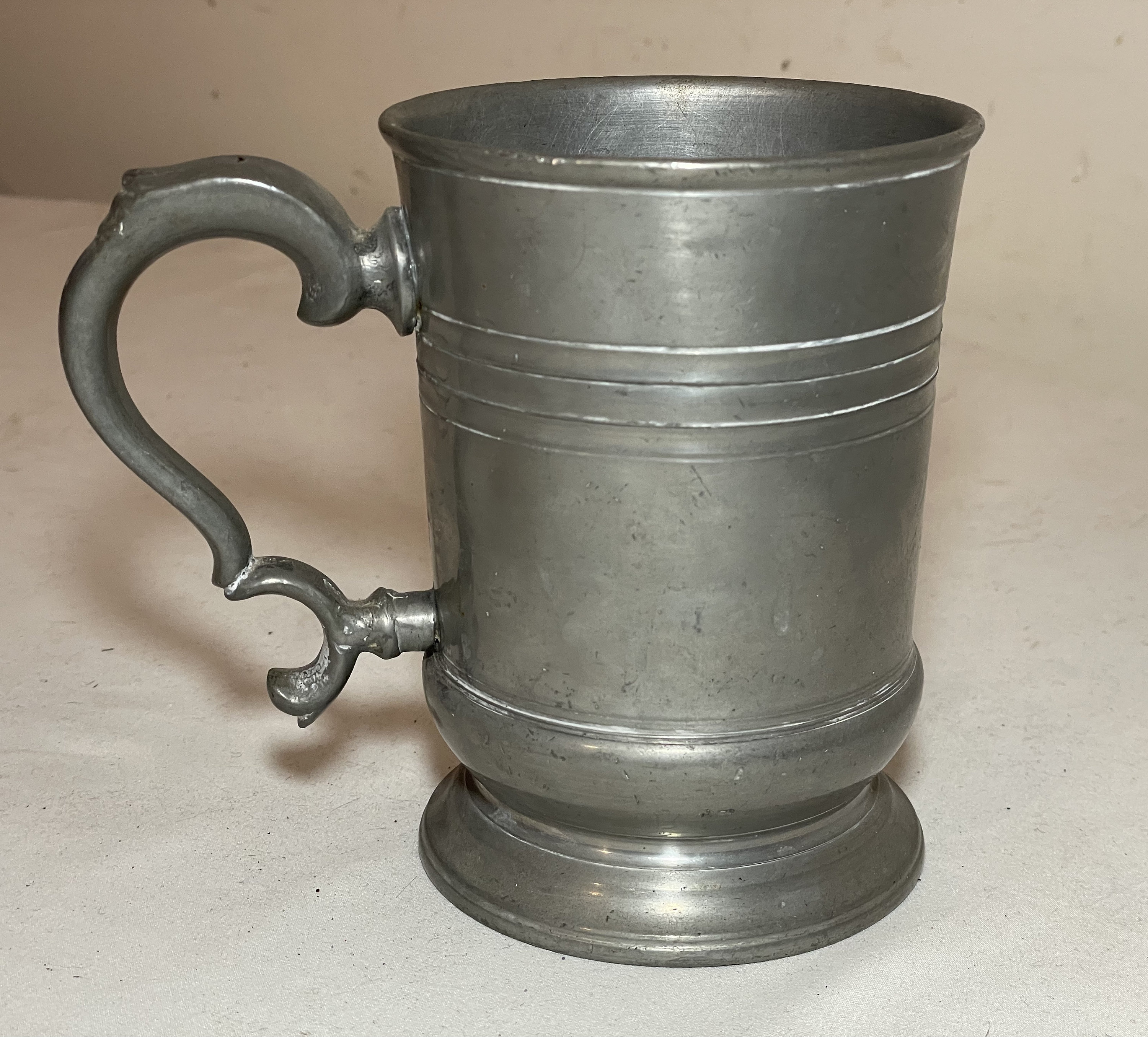 Rare Antique 18th Century Handmade Pewter Beer Mug Stein Early Touch ...