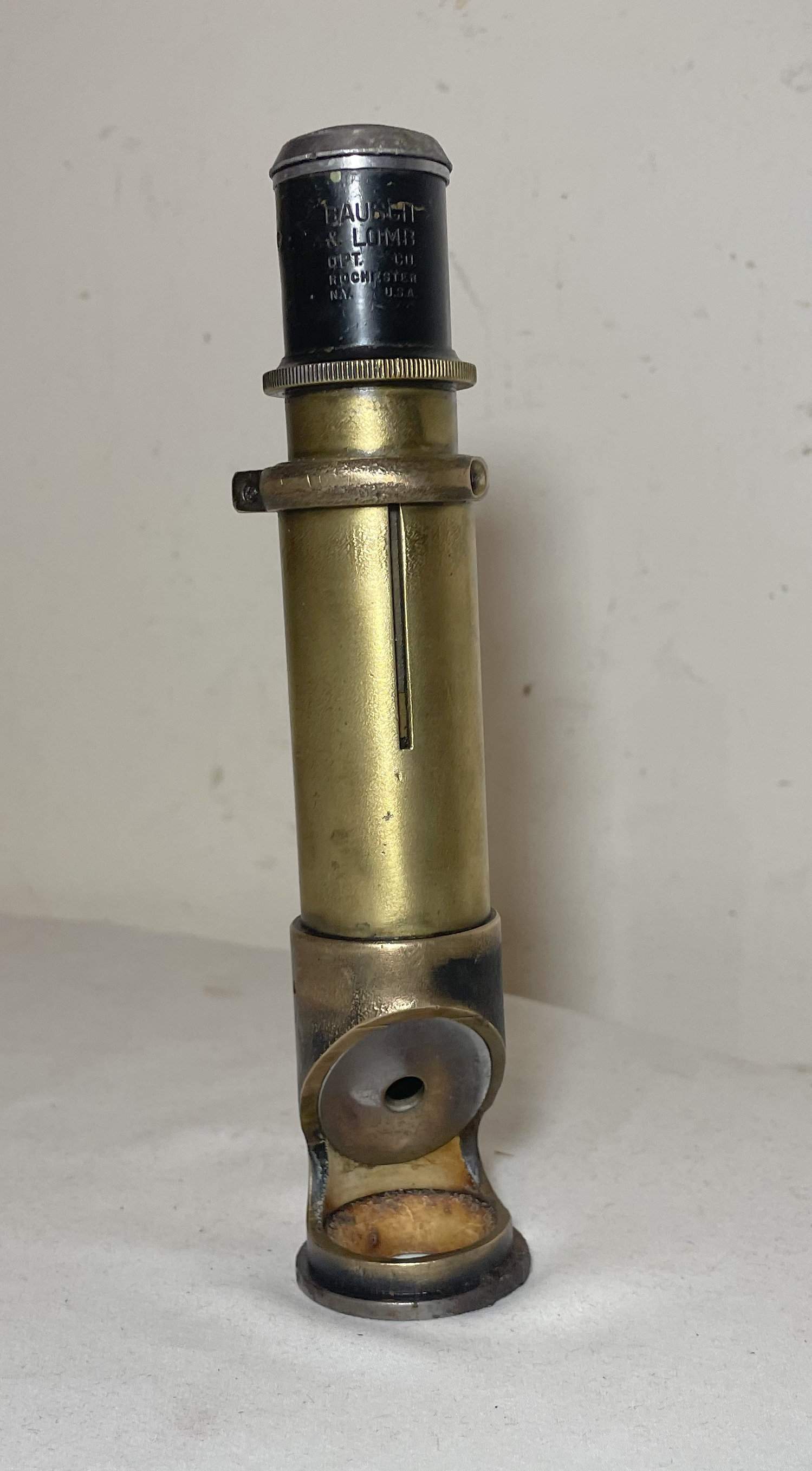 Rare Antique Bausch & Lomb Brass Bronze Barrel Brinell Microscope 20x ...