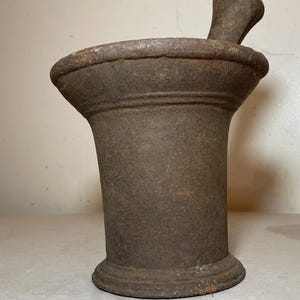 Large Rare Antique 19th Century Handmade Solid Heavy Cast Iron Mortar and Pestle - Etsy