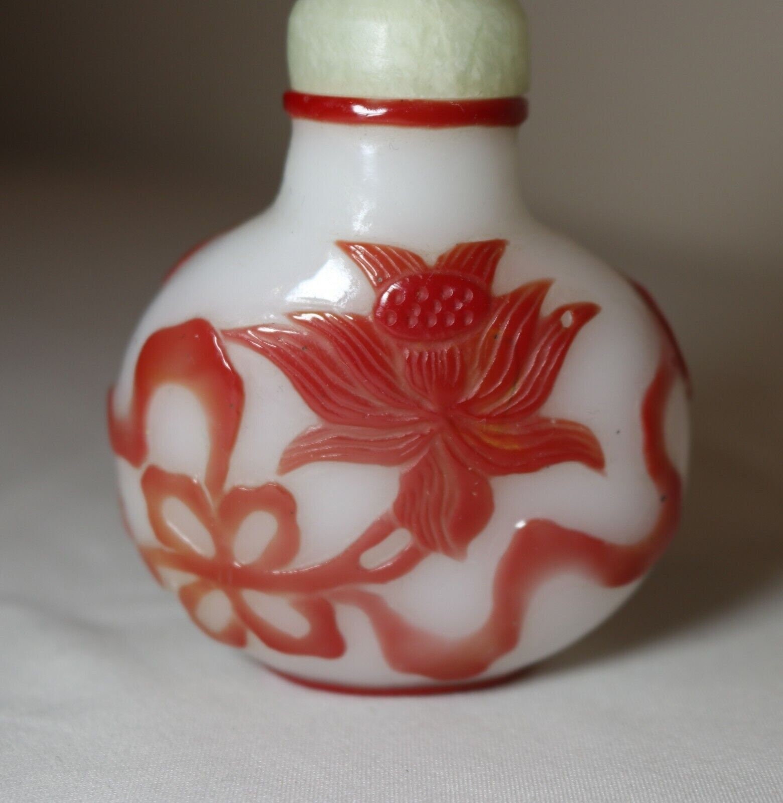 Antique Chinese 19th Century Peking Glass Jade Figural Snuff Trinket ...