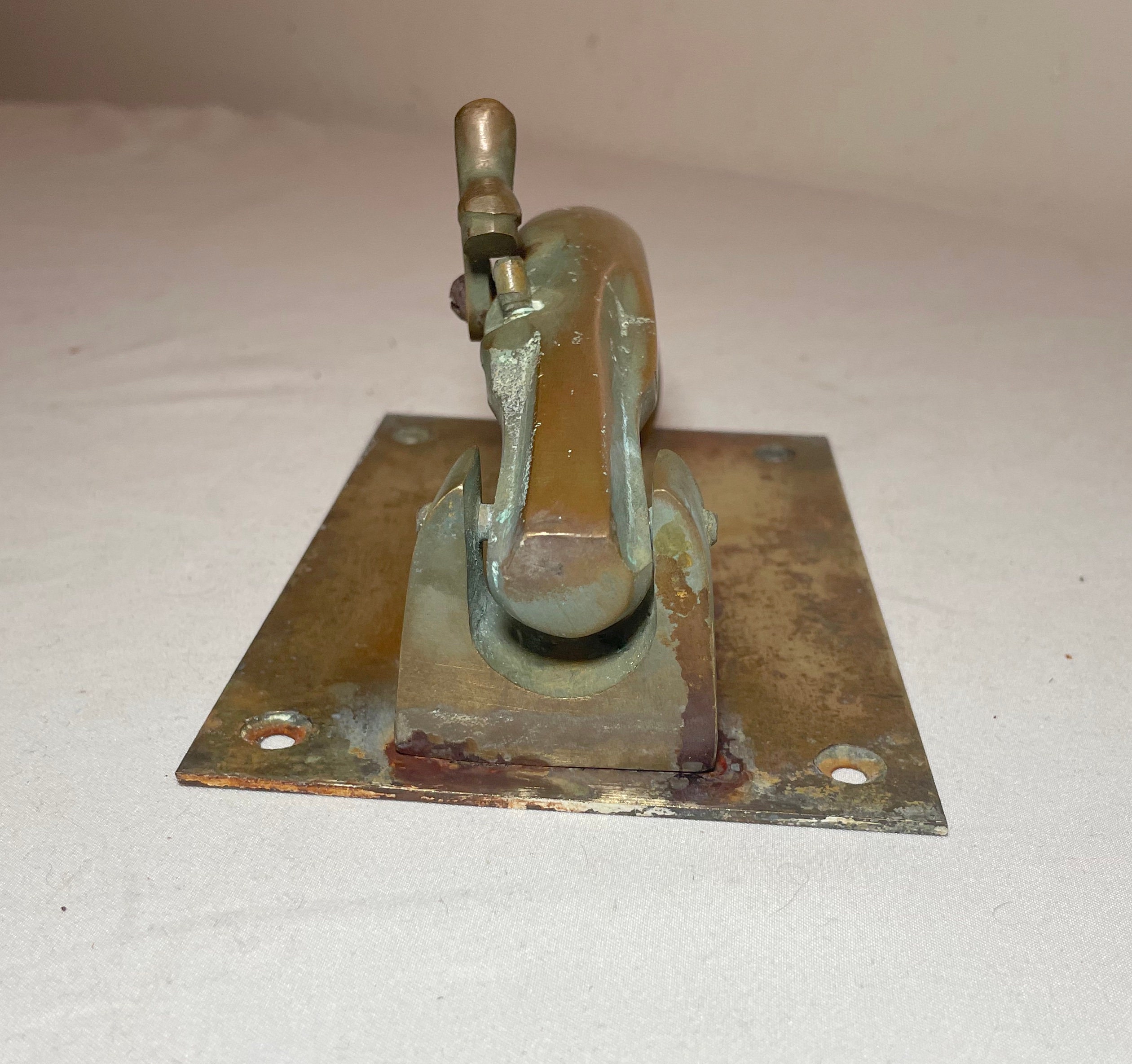 RARE Antique Solid Heavy Brass Gun Pistol Flintlock Figural Front Door ...