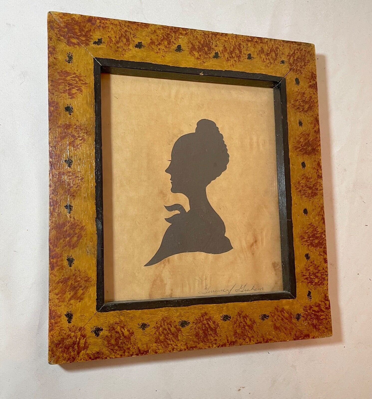 Antique 1800's Terrence Graham Cut Out Black Silhouette Portrait Mary ...