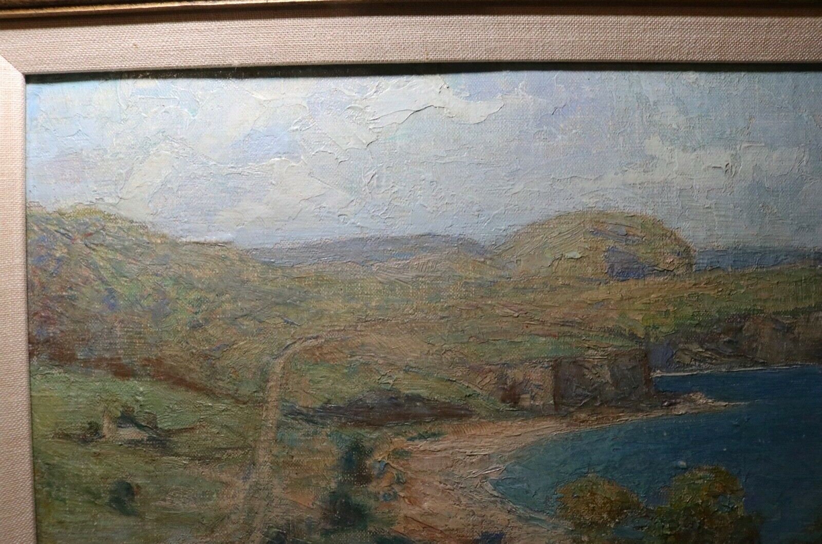 Antique 1900's Original JOSEPH WOLINSKI Landscape Coast Nautical Oil ...