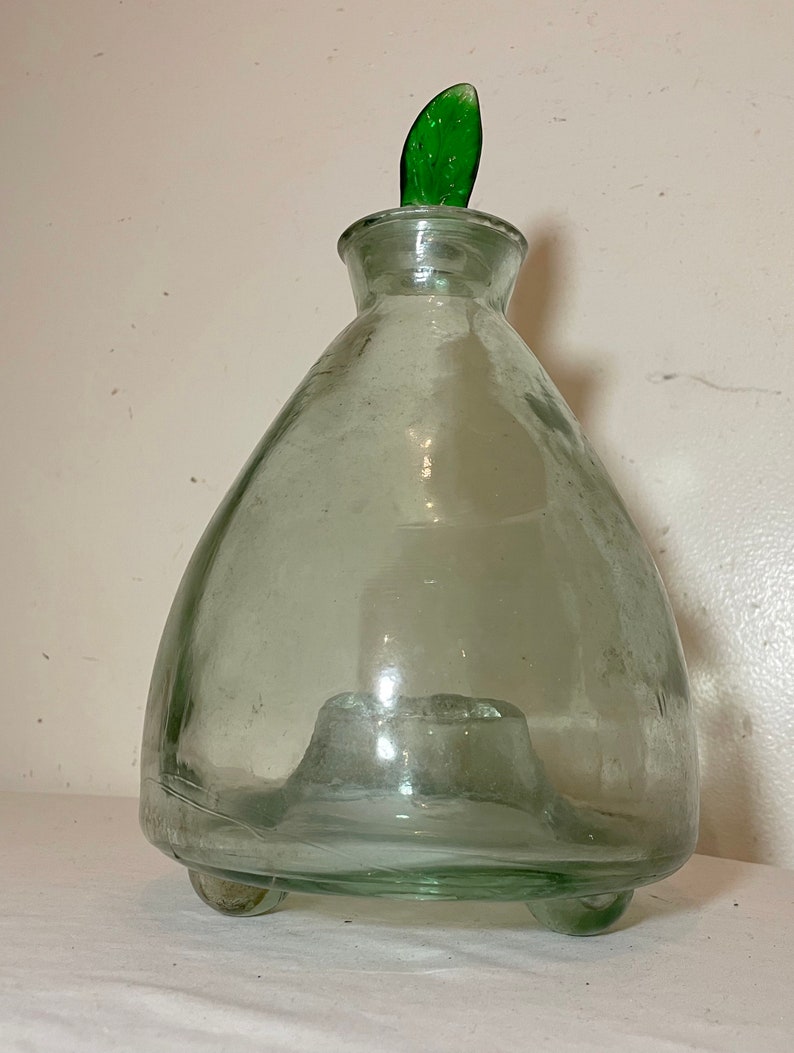Rare Antique Large Handmade Green Glass Fly Wasp Bee Catcher Jar W ...