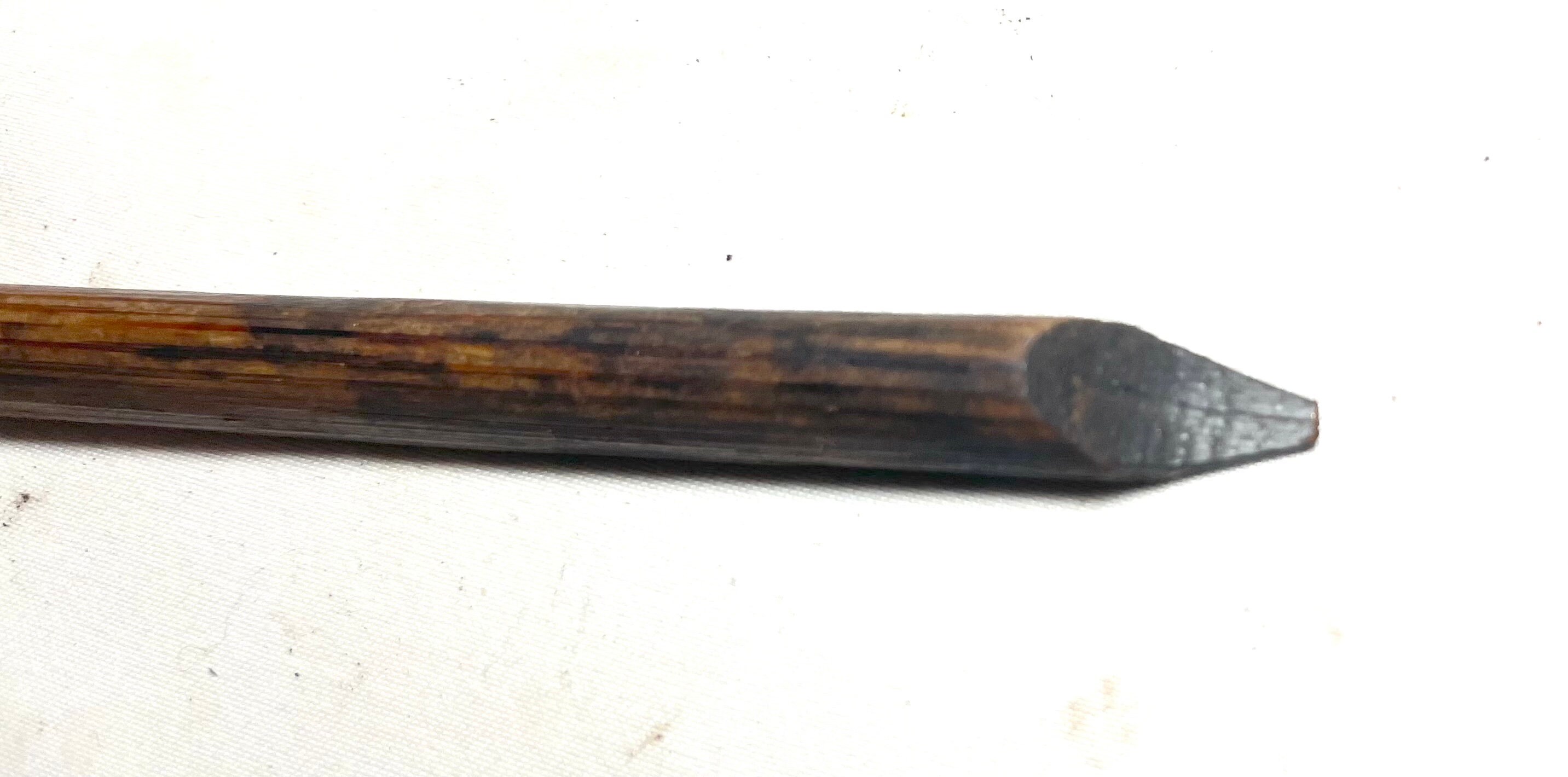 Antique 1800 S Handmade Chinese Bamboo Pen Quill Cast Iron Ornate ...