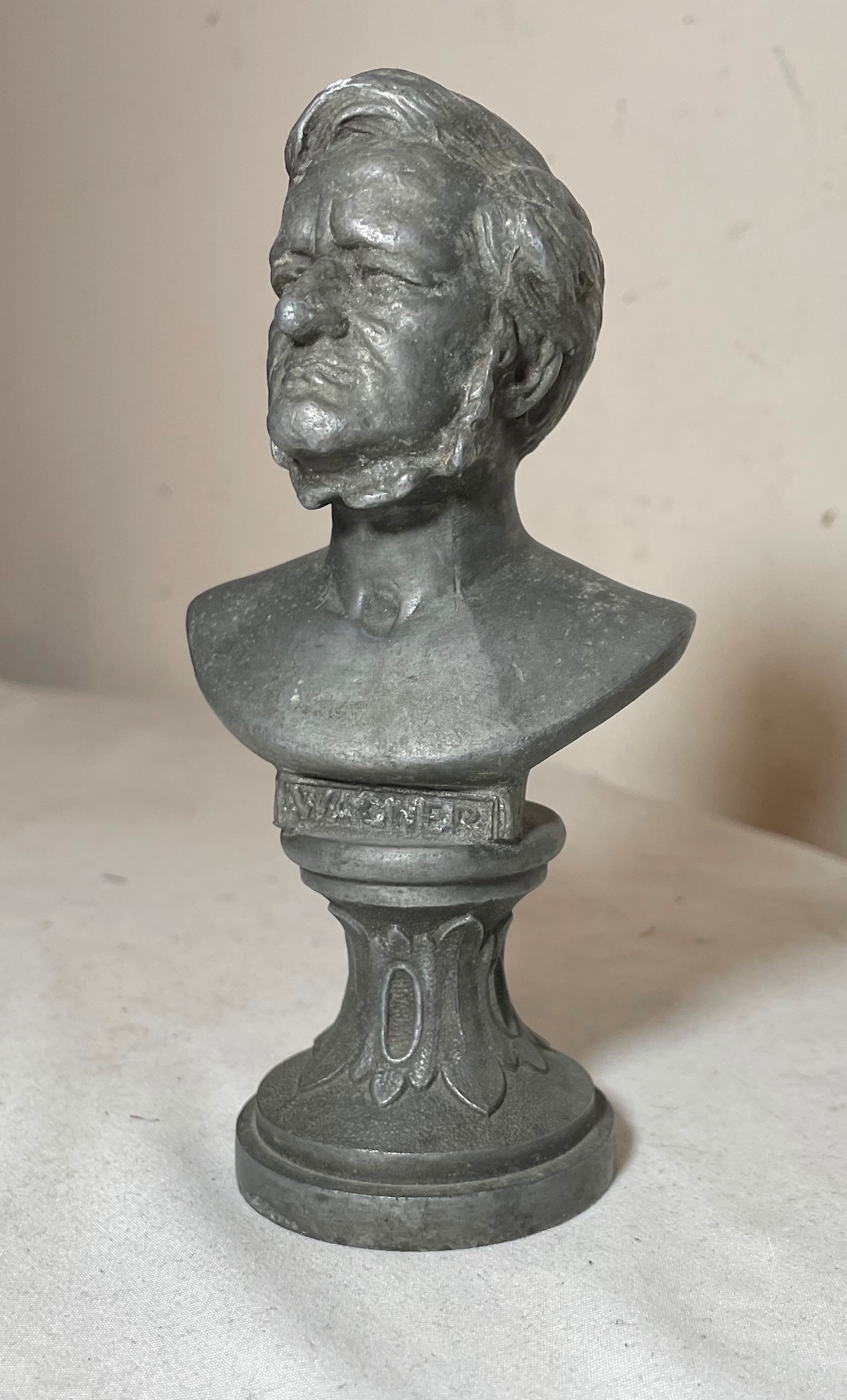 Antique Realism Richard Wagner Metal Lead Figural Bust Composer Statue ...