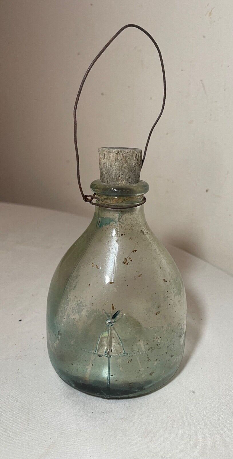 Rare Antique Glass Fly Mosquito Bee Wasp Insect Catcher Trap Metal ...