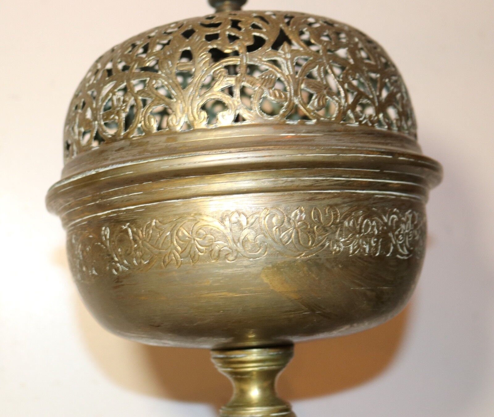 Rare Antique 1700's Ottoman Turkish Pierced Brass Handmade Candlestick ...
