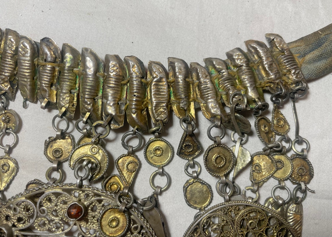Antique Libya North African Shariya Sterling Silver Gilt Traditional ...