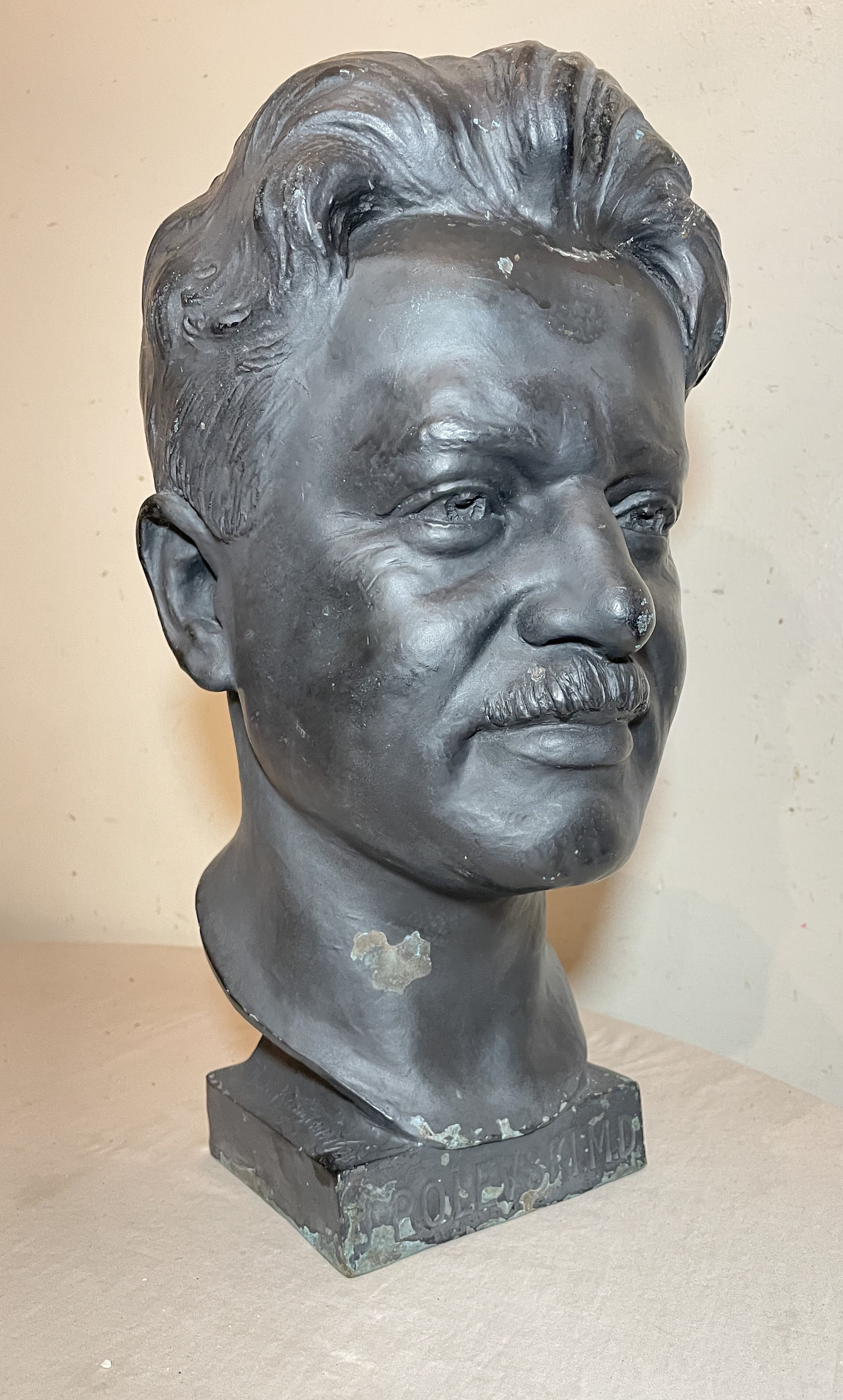 Large 1925 Antique NJ Medical Doctor JACOB POLEVSKI Bronze Statue Bust ...