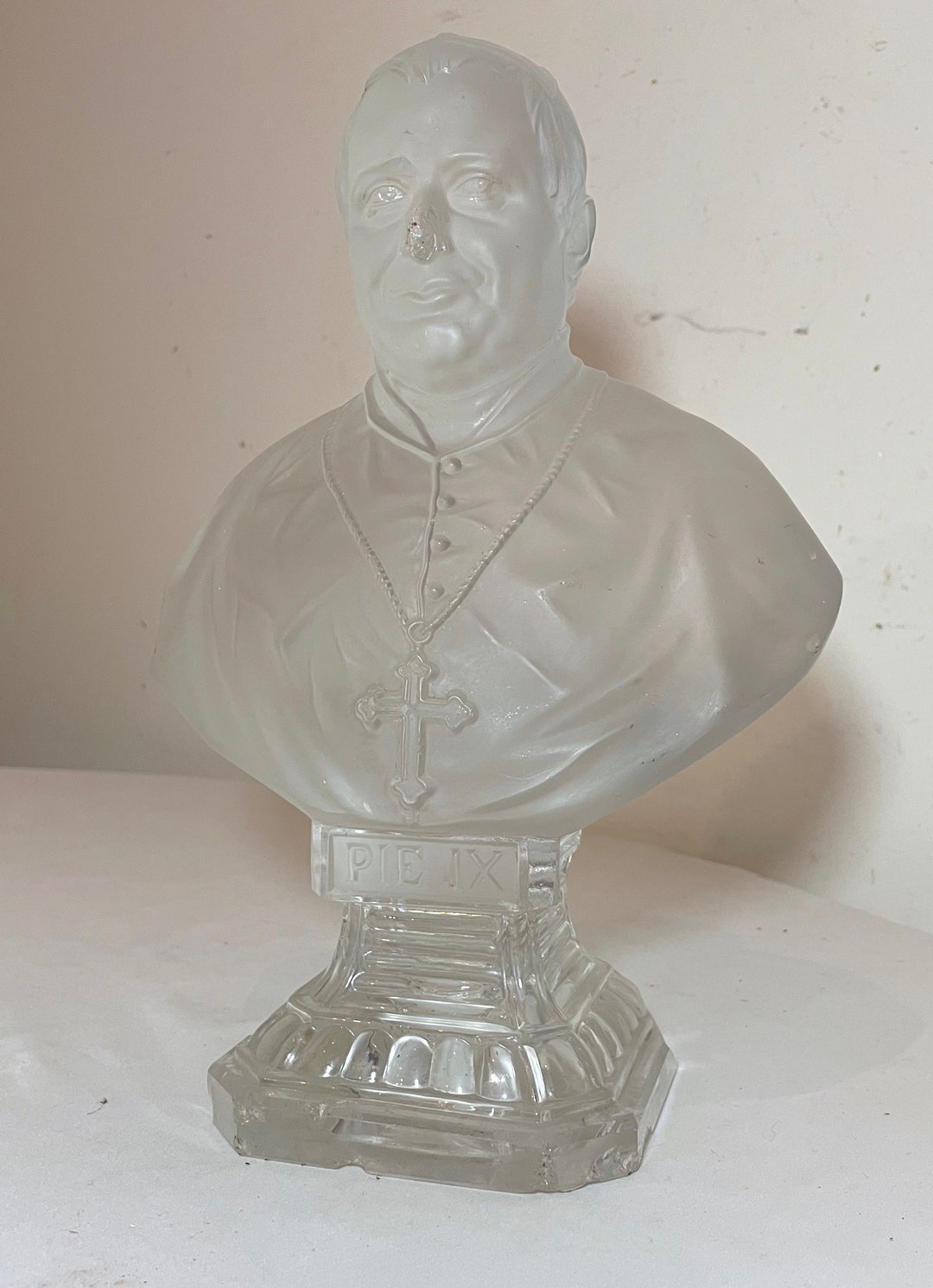 Antique 1800s St Louis Depose Pope Pius Pie IX Frosted Glass - Etsy
