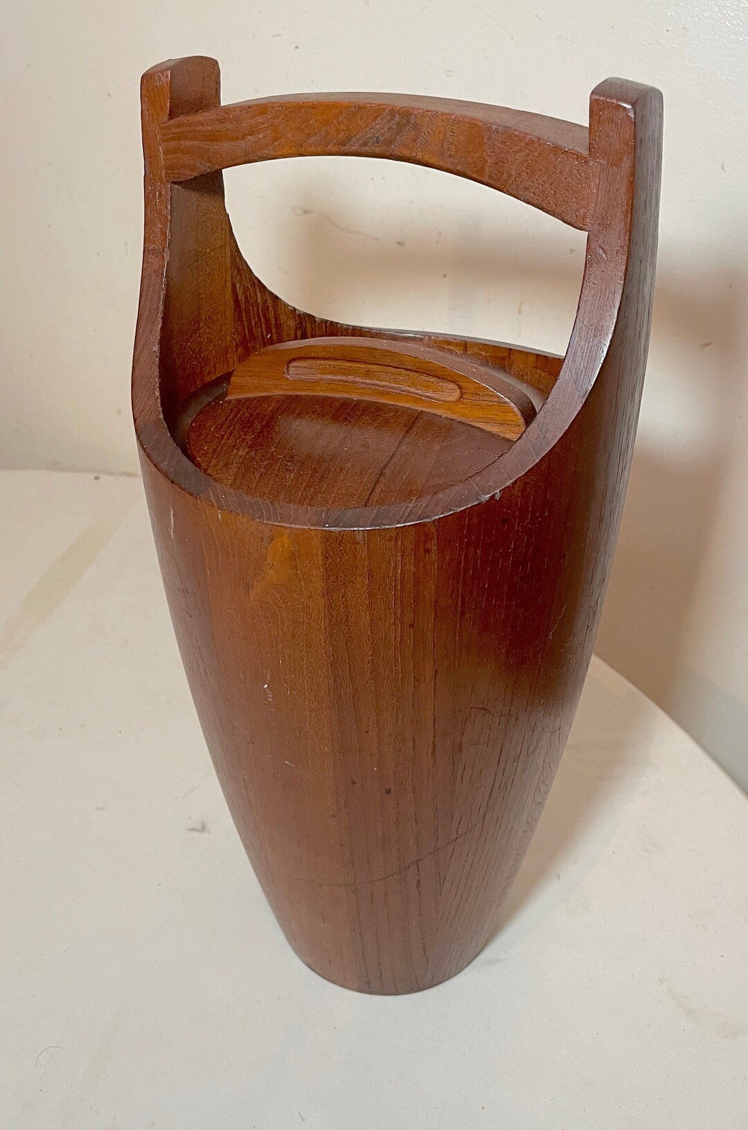 Vintage Handmade Dansk Teak Wood Ice Bucket Jens H Quistgaard Mid ...