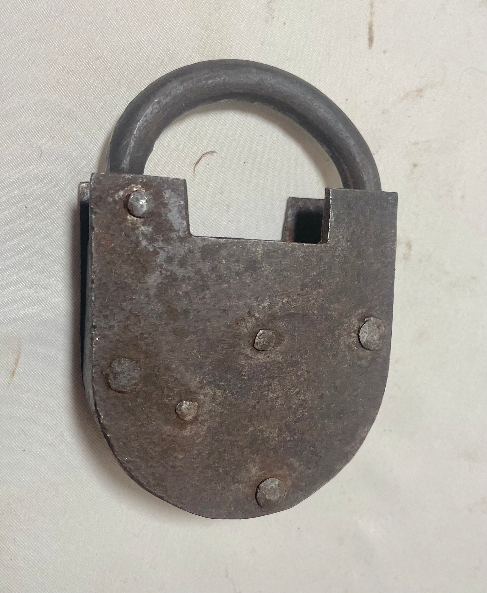 Rare Antique Hidden Key 1800's Pad Lock Solid Steel Wrought Iron ...