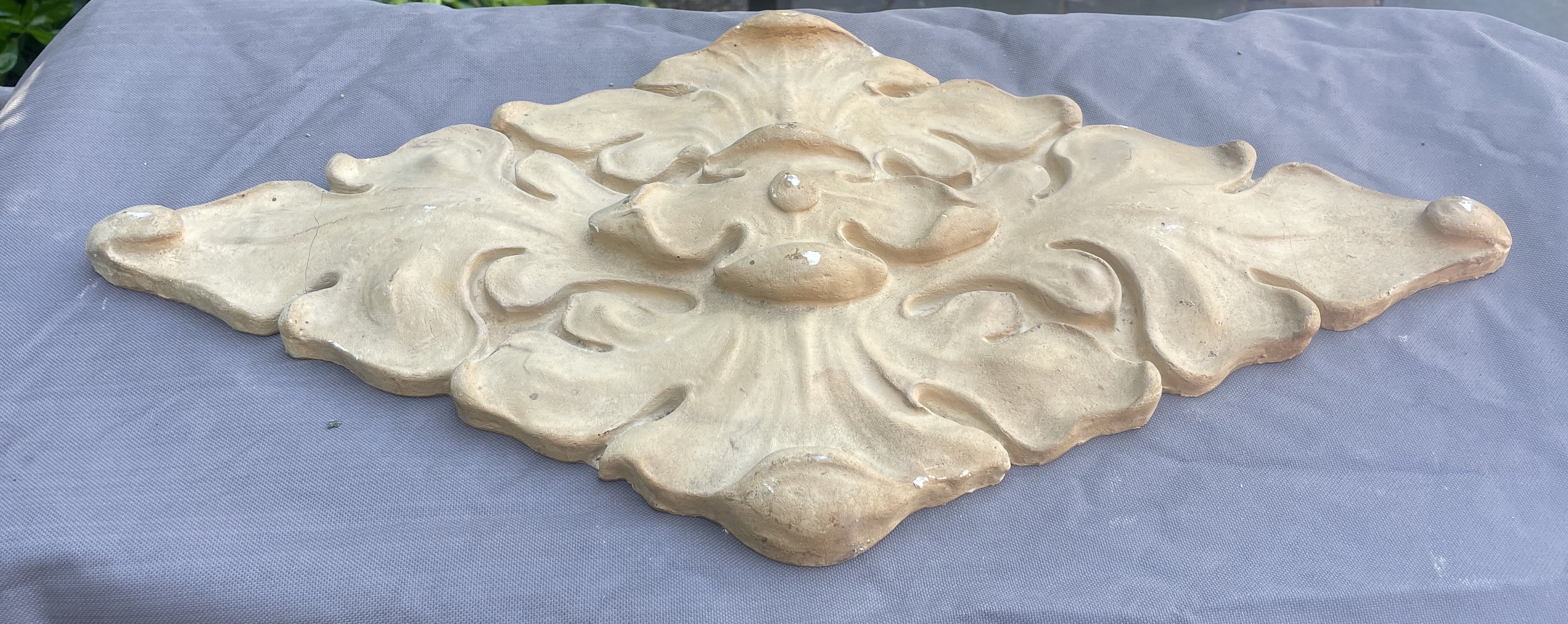 Large Antique Ornate Architectural Salvage Medallion Plaster Applique ...