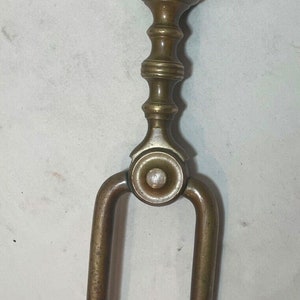 Antique 18th Century Wrought Iron Turned Brass Dutch Fireplace Tongs ...