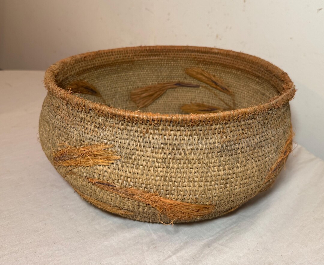 Large Antique 1910 North CA Native American Pomo Hand Woven Wicker ...