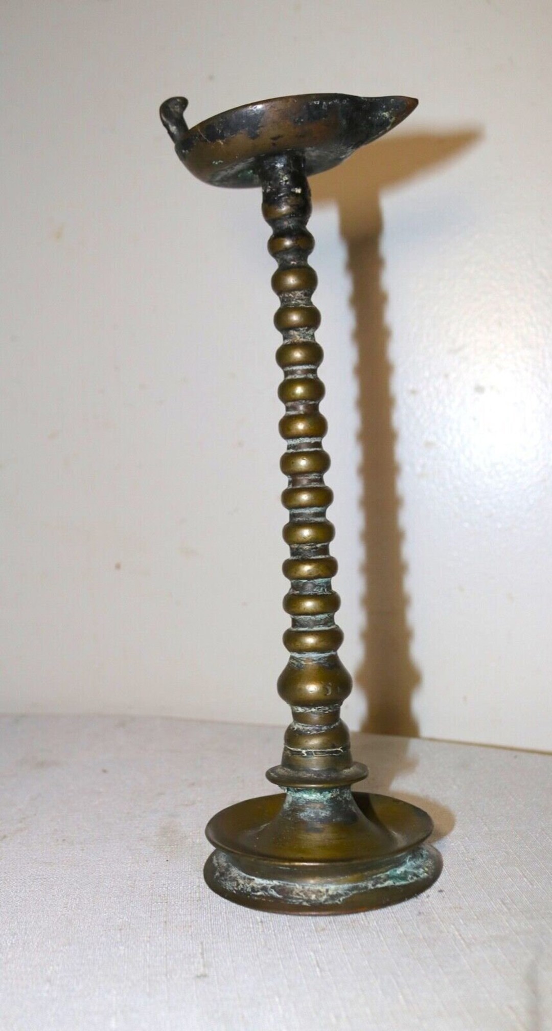 Rare Antique 18th Century 1700's Hand Turned Brass Indian Oil Lamp ...