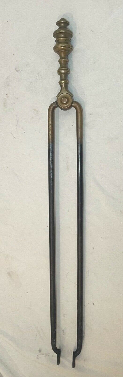 Antique 18th Century Wrought Iron Turned Brass Dutch Fireplace Tongs ...