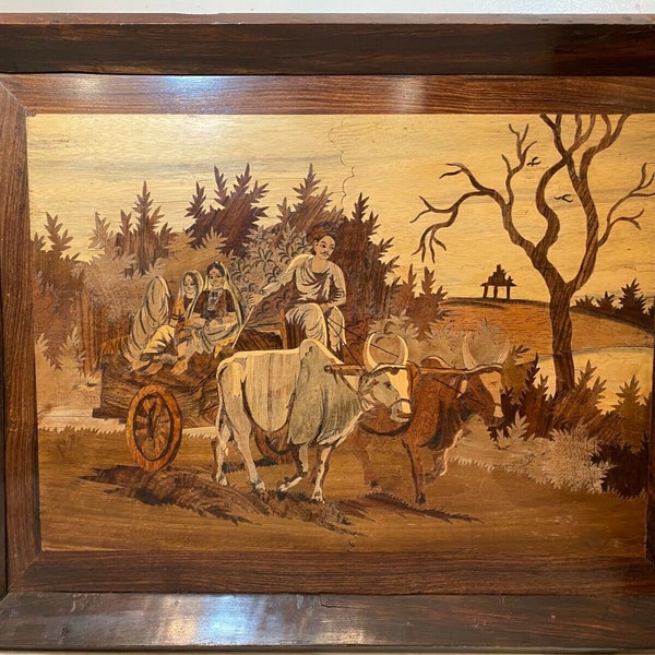 Marquetry Wood Wall Art - Etsy