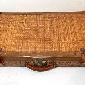 Rare Antique 19th Century Handmade Woven Wicker Leather Brass Travel ...