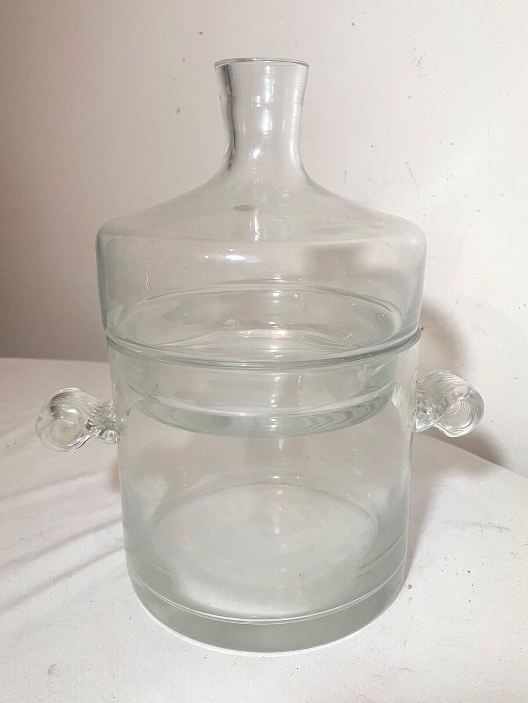 Rare Antique Hand Blown Romanian Glass Ice Bucket Chamber Decanter ...