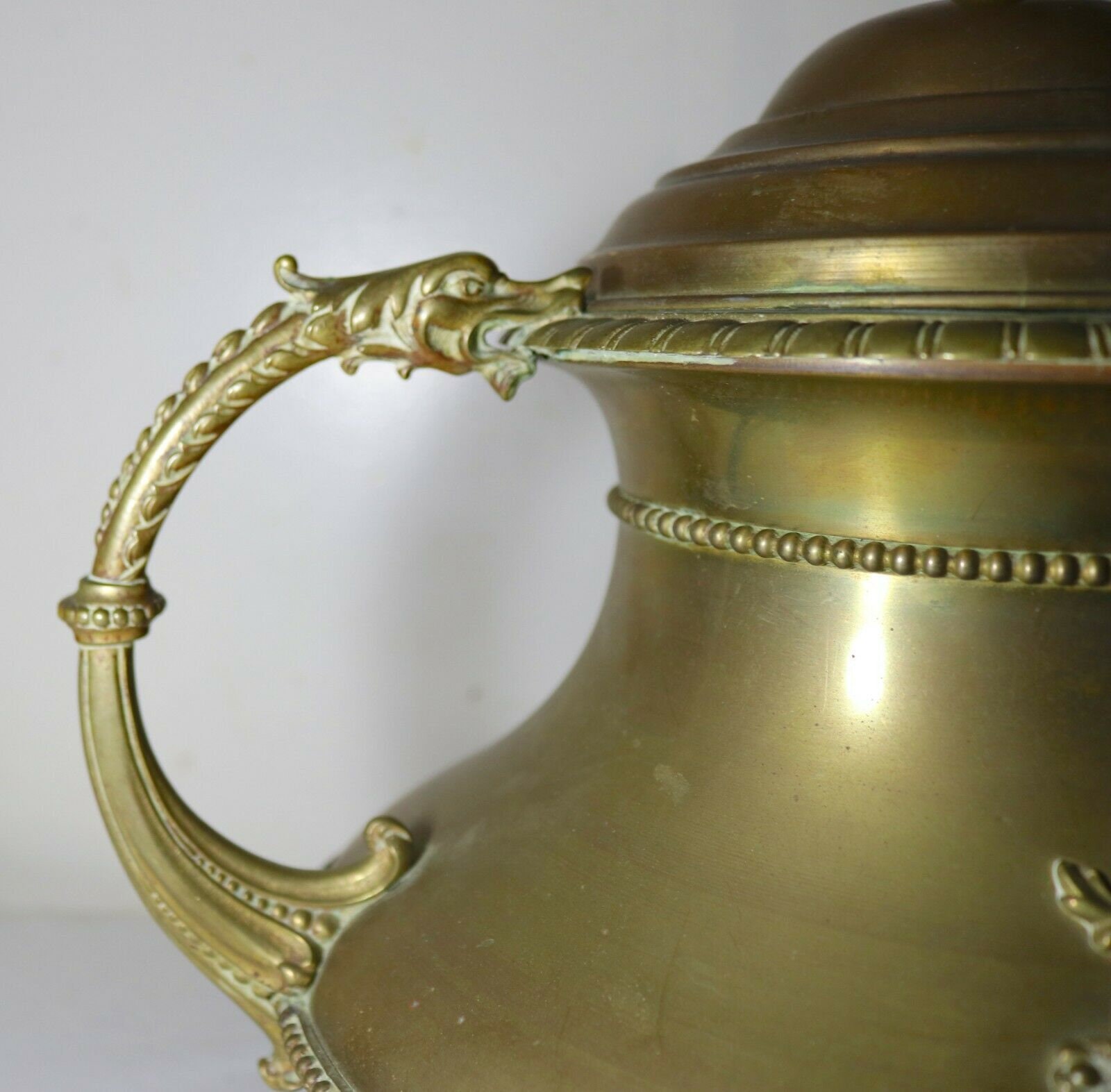 LARGE Antique Ornate Brass Figural Dragon Griffin Electric - Etsy