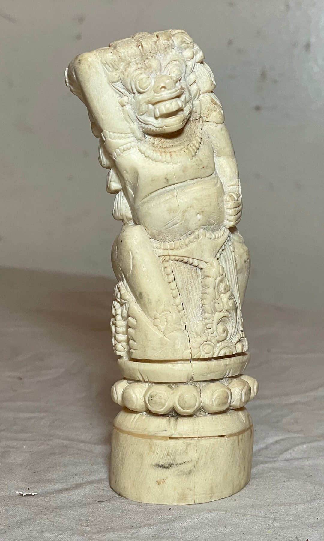 Vintage Carved Stag Deer Horn Antler Asian Indonesian Figural Cane ...