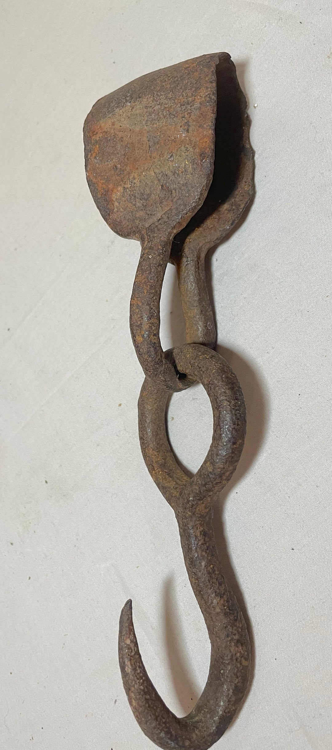 Antique 18th Century Large Wrought Iron Hanging Meat Gavel One Prong ...