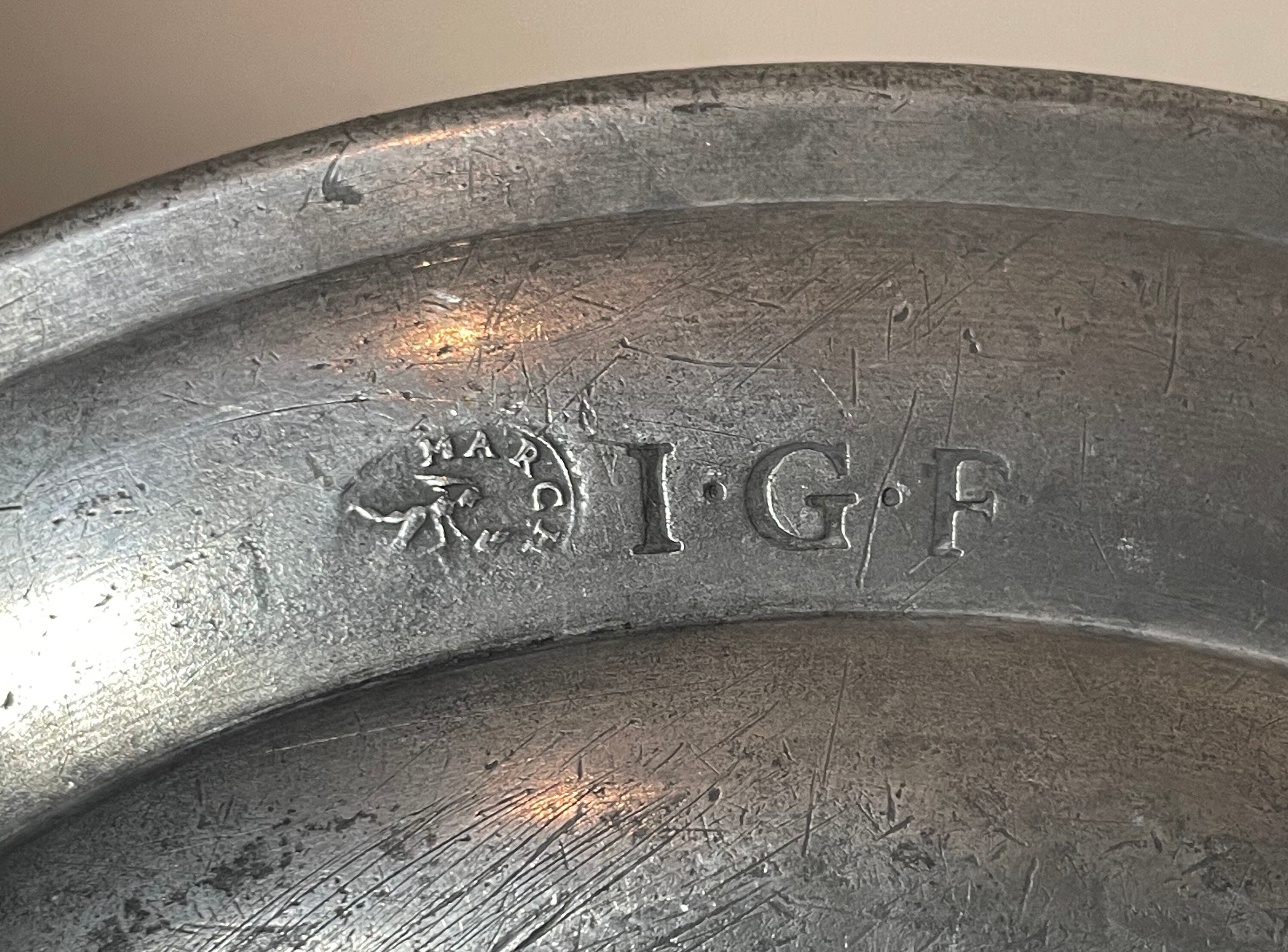 Rare Antique 18th Century European French Forged Pewter Dinner Plate ...