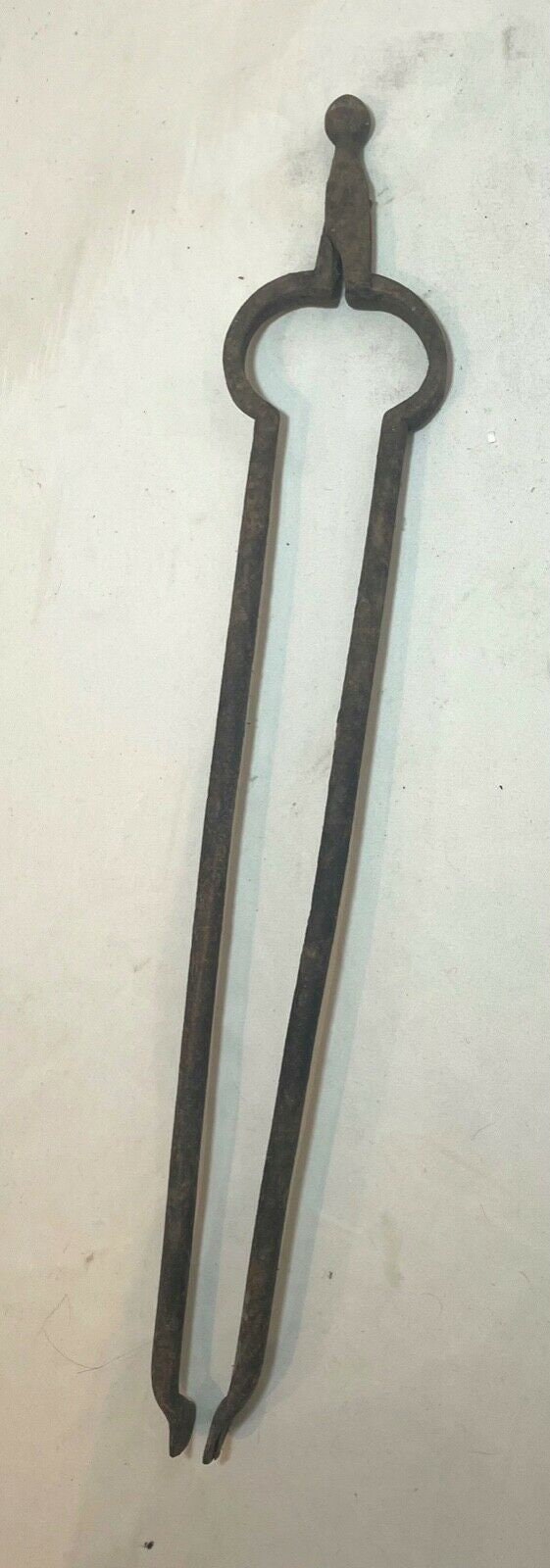 Rare Antique Handmade 18th Century Wrought Iron Fireplace Tongs Tool ...