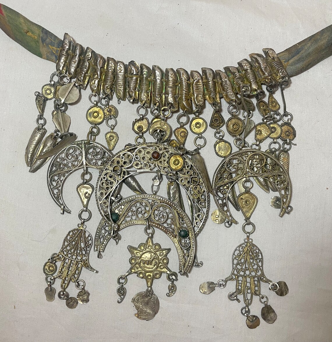 Antique Libya North African Shariya Sterling Silver Gilt Traditional ...