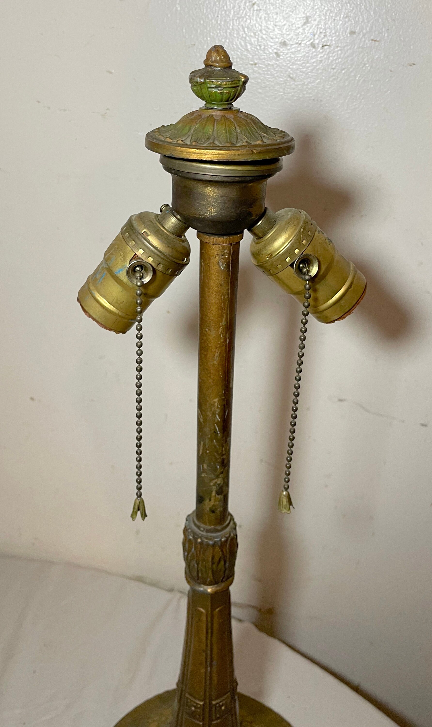 Antique Ornate Cold Painted Polychromed Metal Gold Gilt Electric Table ...