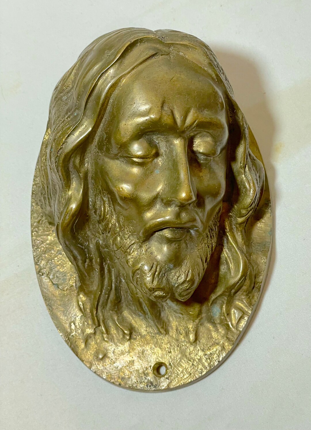 Very Heavy Religious Jesus Christ Brass Wall Plaque Relief Sculpture ...