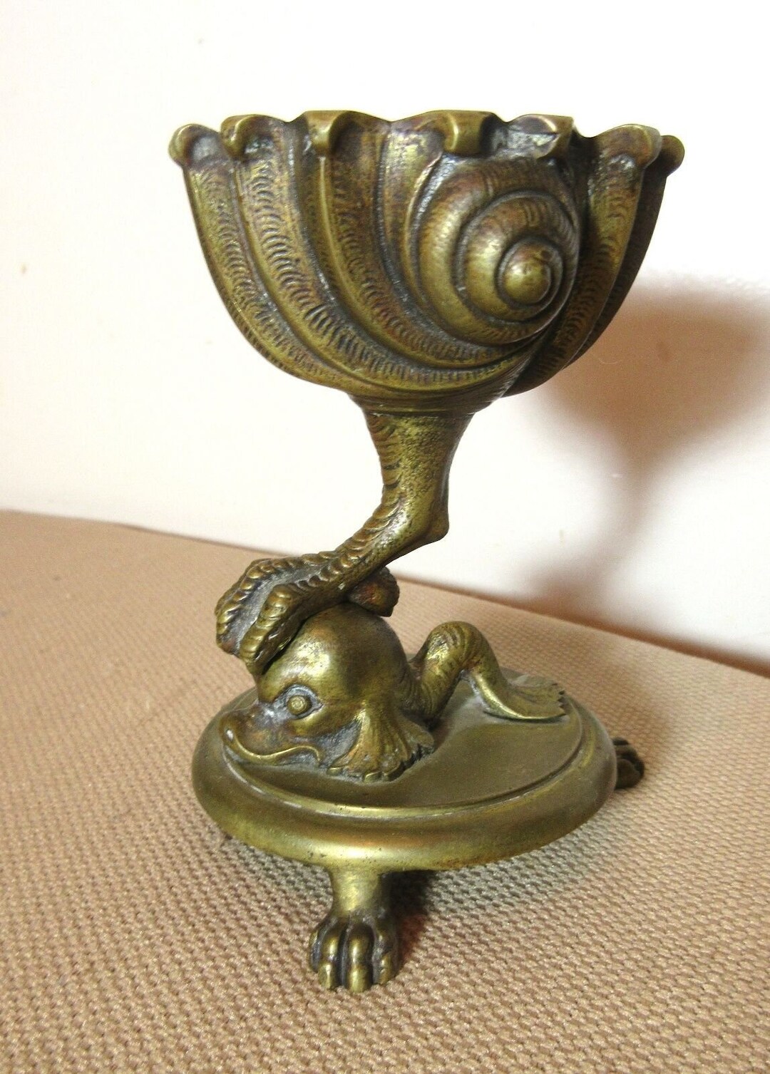 Antique 18th Century Italian Gilt Bronze Dolphin Claw Open Salt Cellar ...