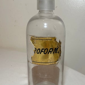 RARE Antique 1800's Clear Glass Chloroform Apothecary Medical Poison ...