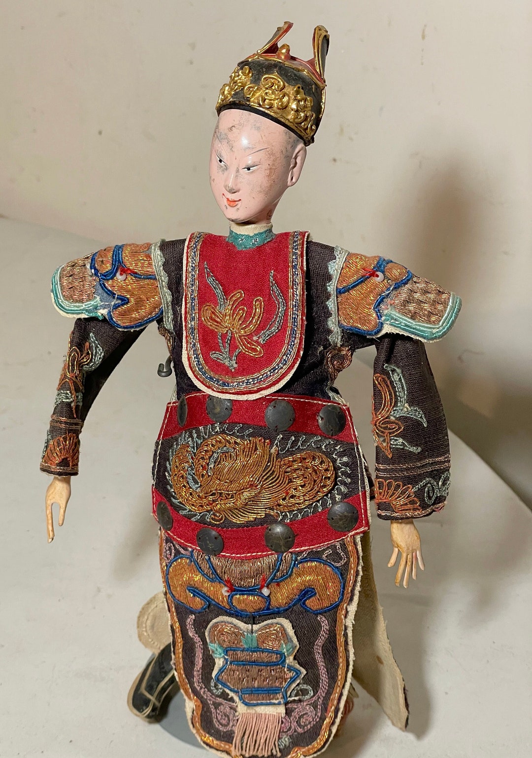 Antique Chinese Handmade Peking Opera Theatre Puppet Chaozhou Doll Qing ...