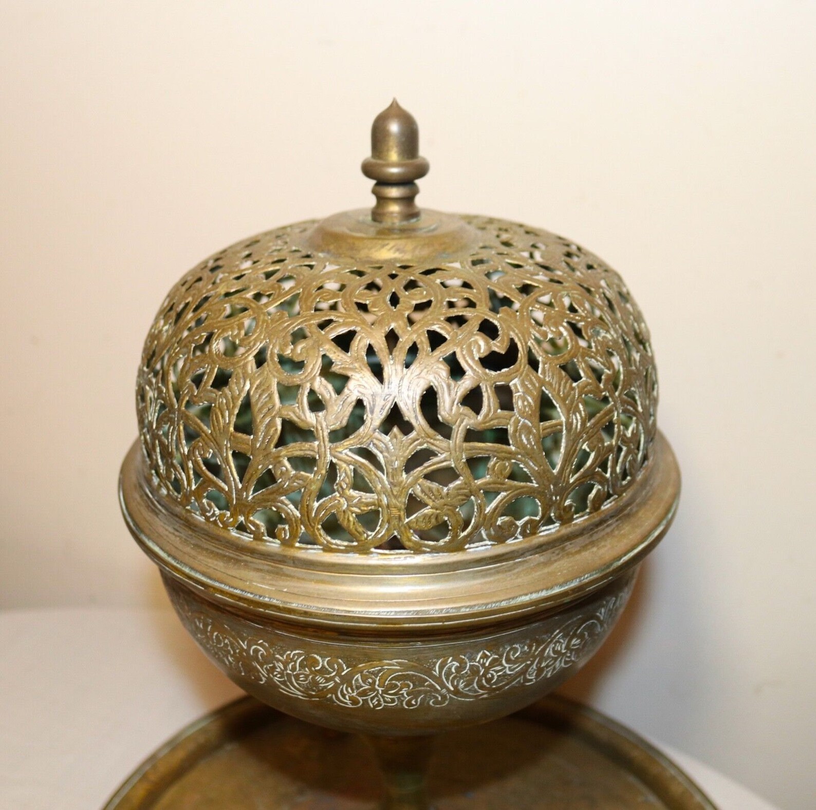 Rare Antique 1700's Ottoman Turkish Pierced Brass Handmade Candlestick ...